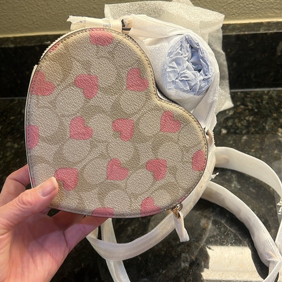 Coach | Bags | Heart Crossbody In Signature Canvas With Heart Print ...